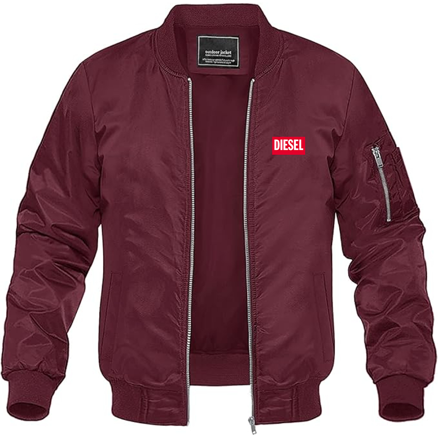 Men's Diesel Logo Lightweight Bomber Jacket Windbreaker Softshell Vars ...